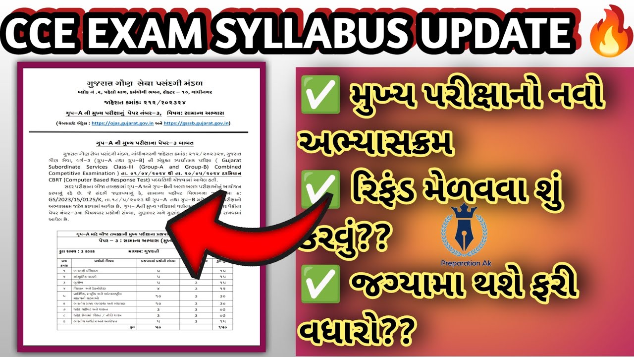 CCE EXAM SYLLABUS UPDATE || HOW TO GET REFUND FROM GSSSB 🔥 #gsssb #cce ...