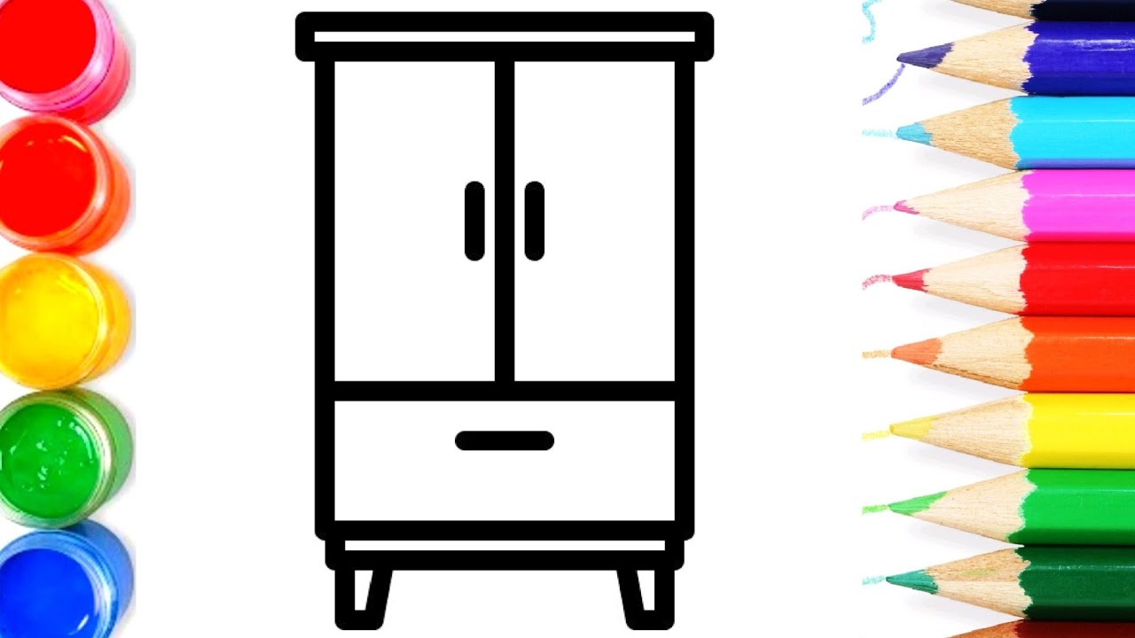 How to draw a closet for things. Coloring book for children. We draw ...
