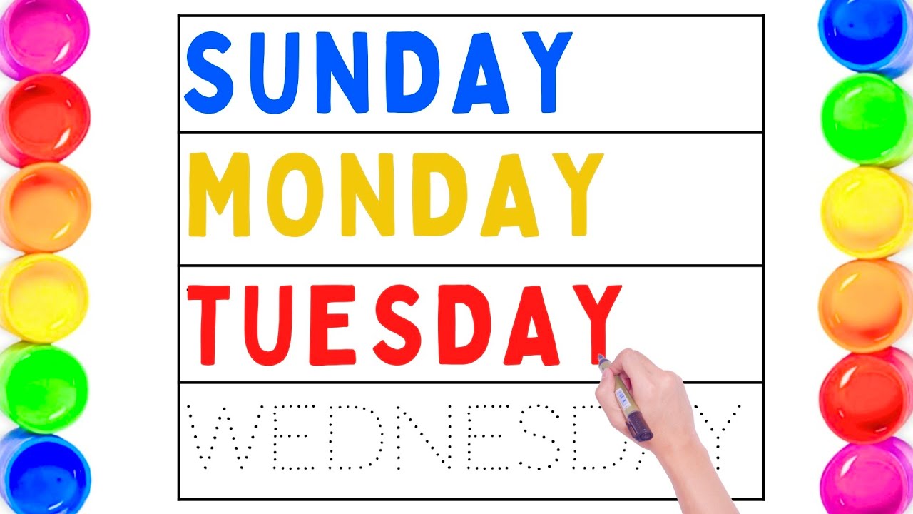 Weeks name | 7 days name | weeks name in English | learn 7 days name ...