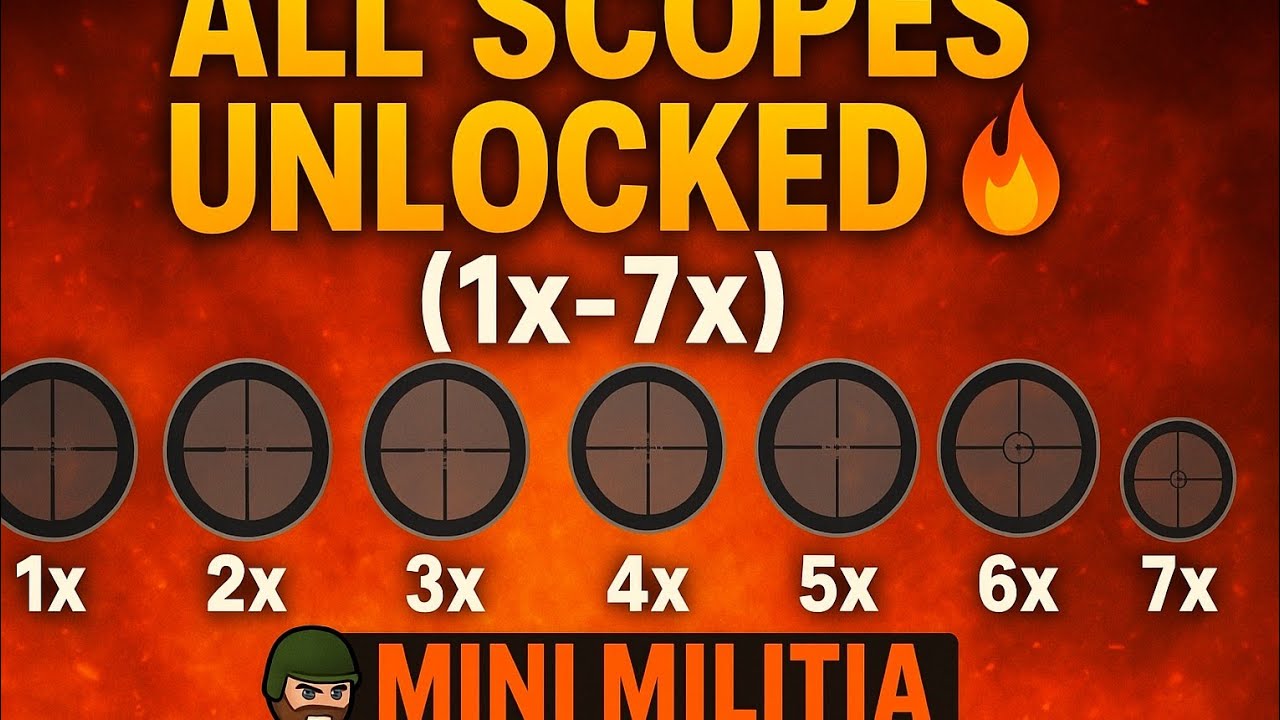 ALL SCOPES UNLOCKED in MINI MILITIA 😱🔥(1x–7x Zoom Trick) - YouTube