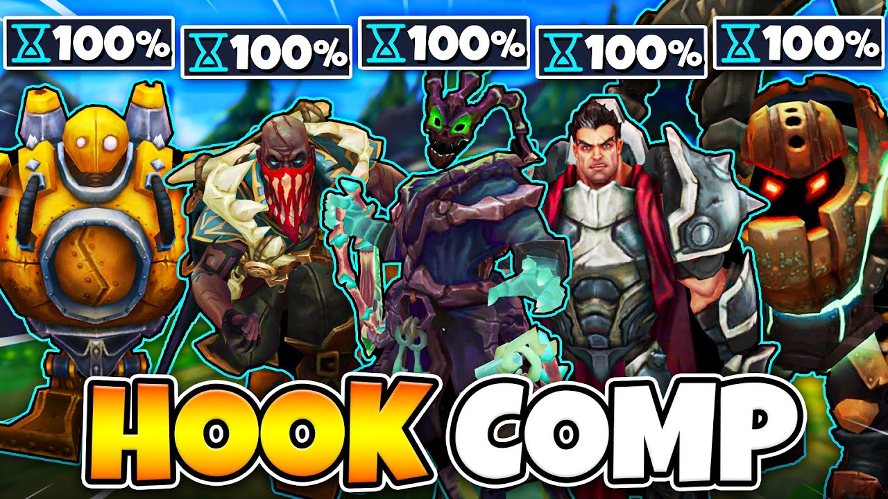 WE GAVE 5 HOOK CHAMPS NO COOLDOWNS AND HOOKED THE ENEMIES INTO FOUNTAIN ...