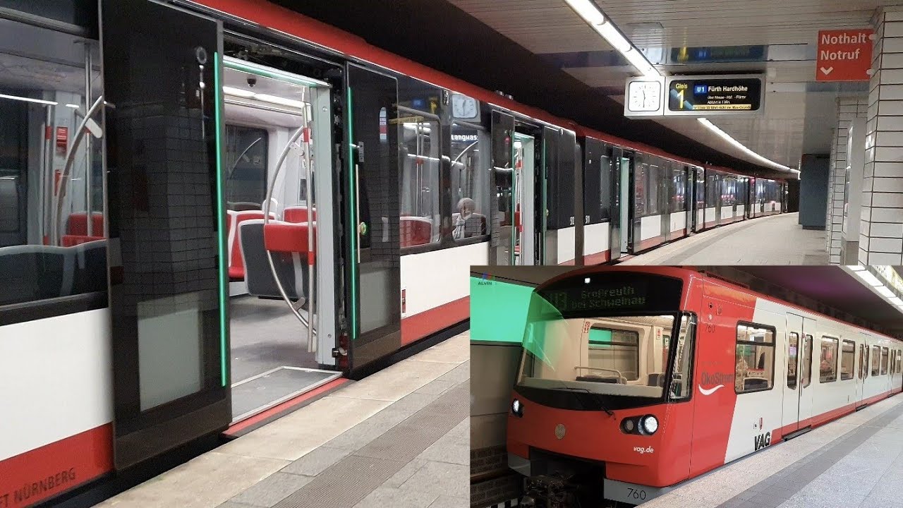U-Bahn Nürnberg Linie U1/U3 Typ G1/DT3 , von Langwasser Süd bis ...
