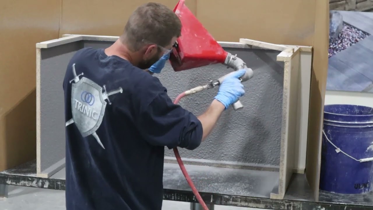 Trinic GFRC premix Sprayed face coat - YouTube