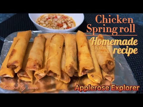 Easy Chicken Spring Roll Recipe//Budget friendly chicken spring roll ...