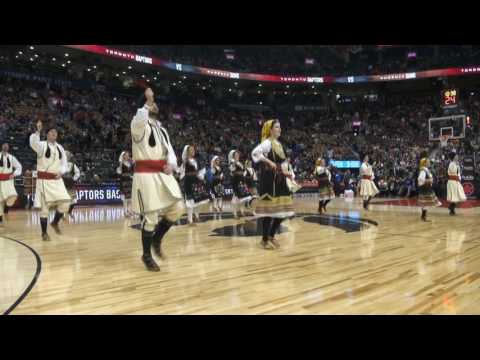 Serbian Folklore Ensemble “KOLO”, at ACC, 2017Jan22, NBA halftime: /Raptors vs. Phoenix Suns-floor