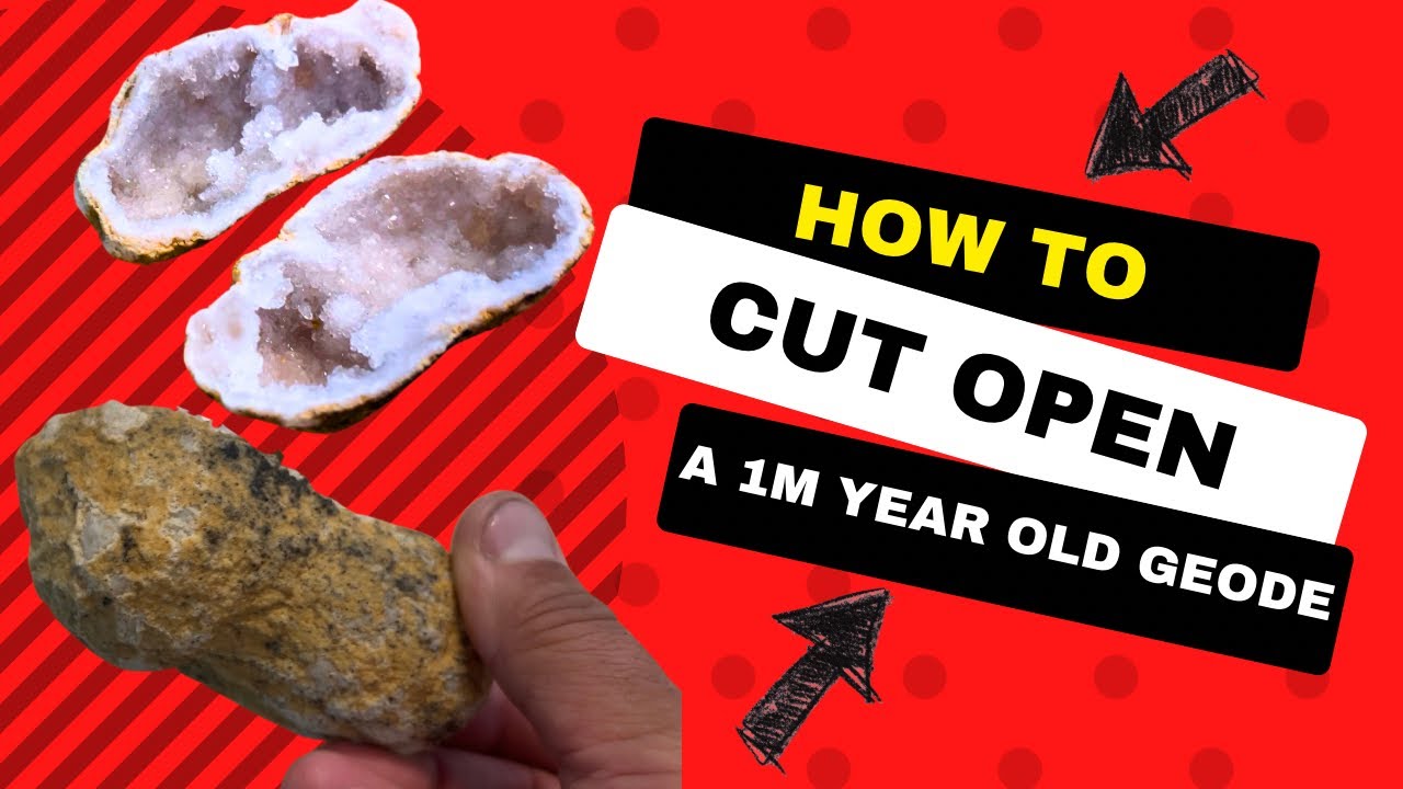 How to cut open a geode using a tile cutter - YouTube