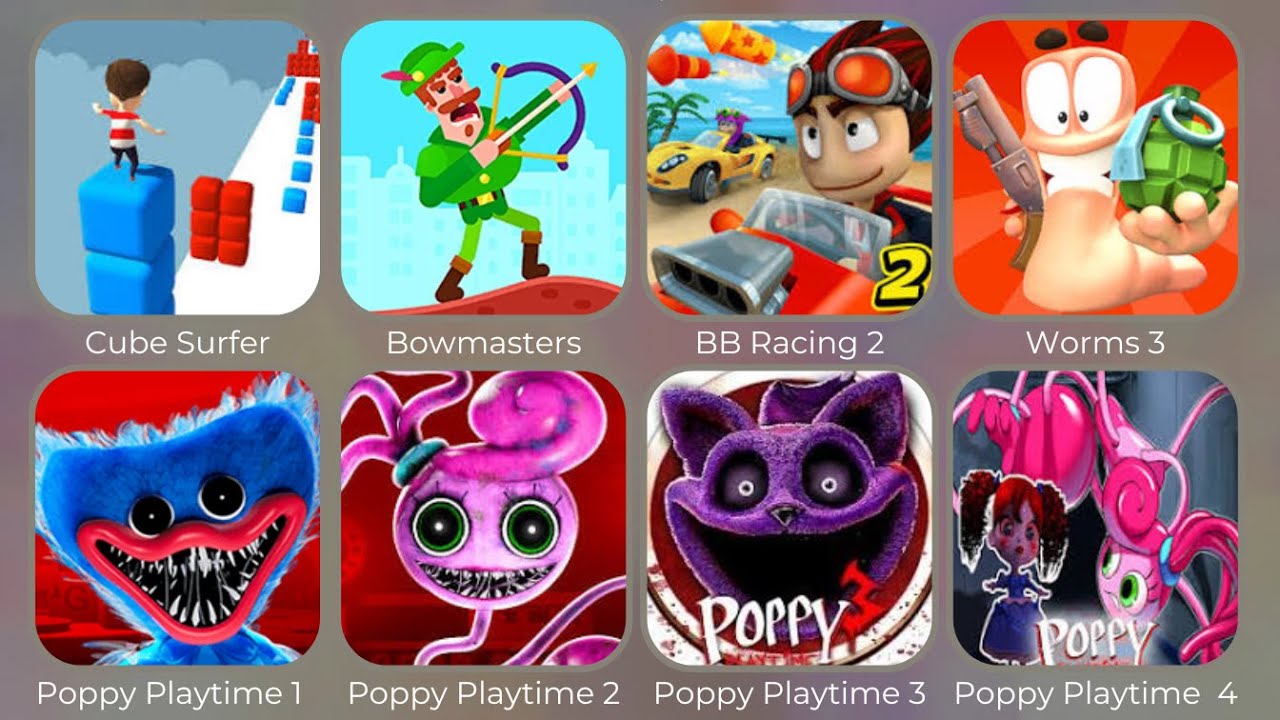 Snake io, Bowmasters, BB Racing, Cube Surfer, Worm, Aquapark io, Poppy ...