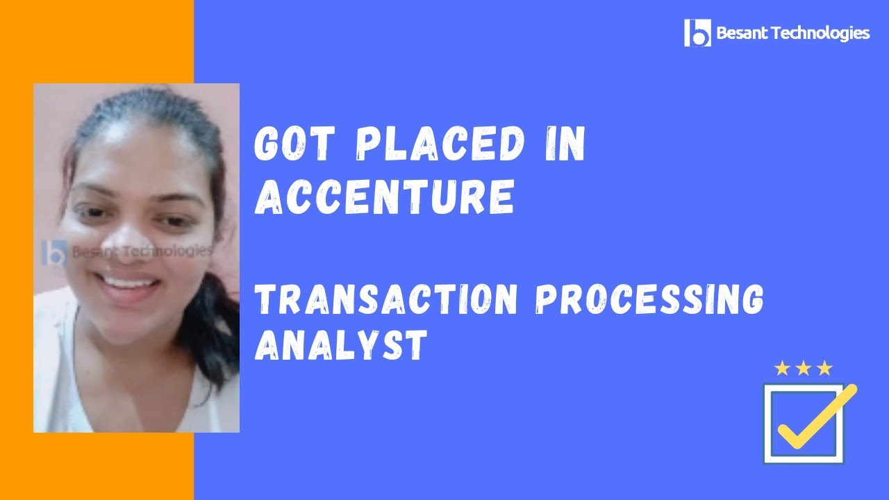 Besant Technologies Rajajinagar | Nagina Got Placed in Accenture | Data Analytics Course ...