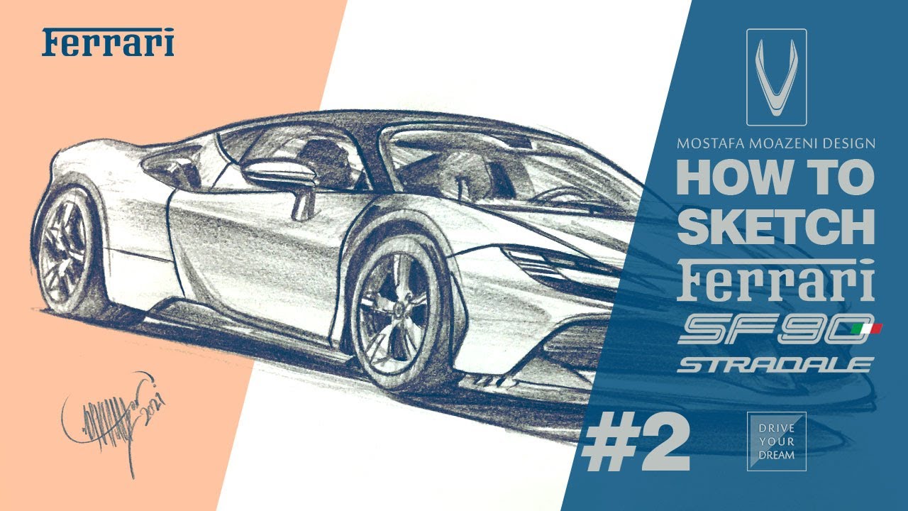 How to Sketch Ferrari SF90 Stradale 2021 #2 - YouTube