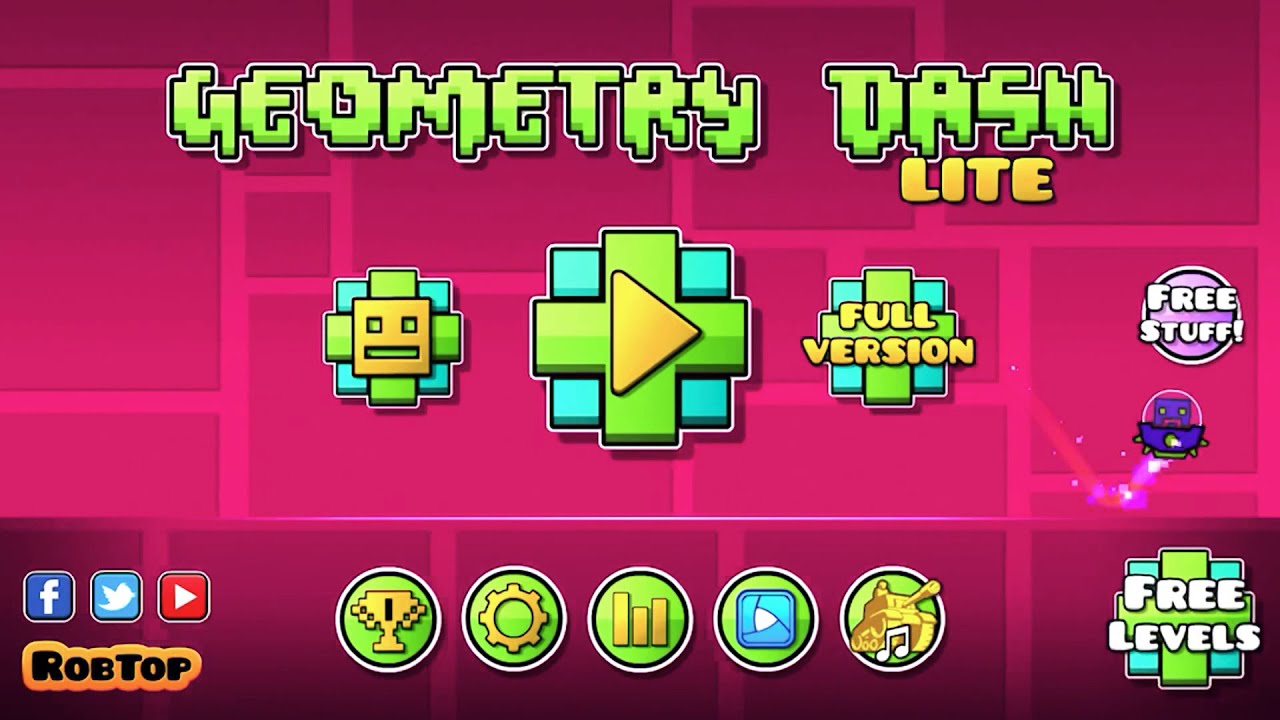 Geometry Dash(ad in the middle) - YouTube