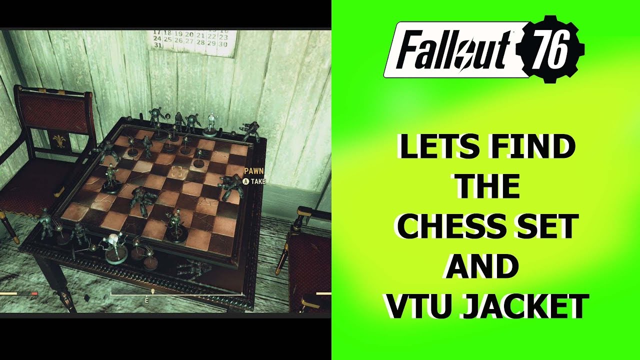 Fallout 76 Lets find the Chess Set and VTU jacket and jeans - YouTube