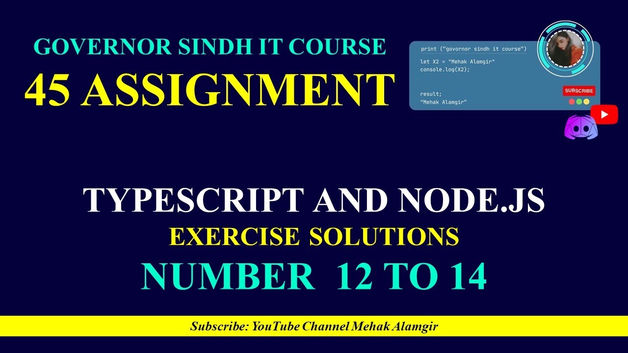 assignment 12 to assignment 14 govornor sindh it course - YouTube