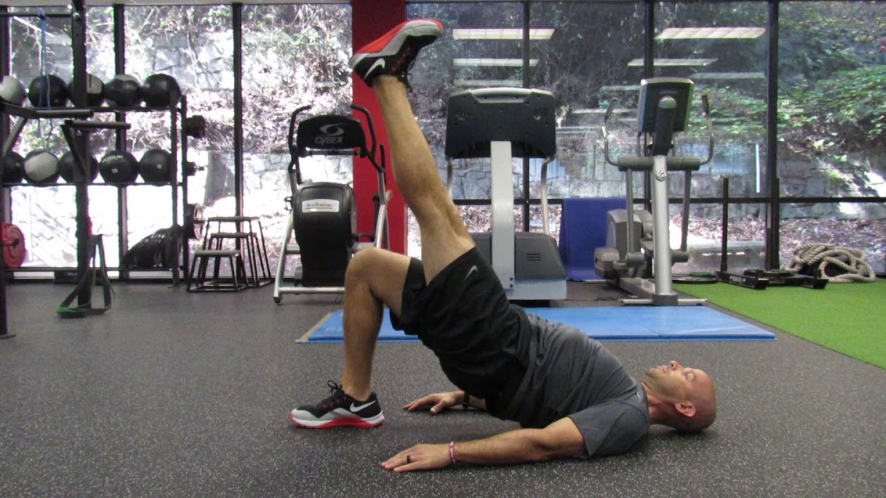 Single Leg Glute Bridge - YouTube