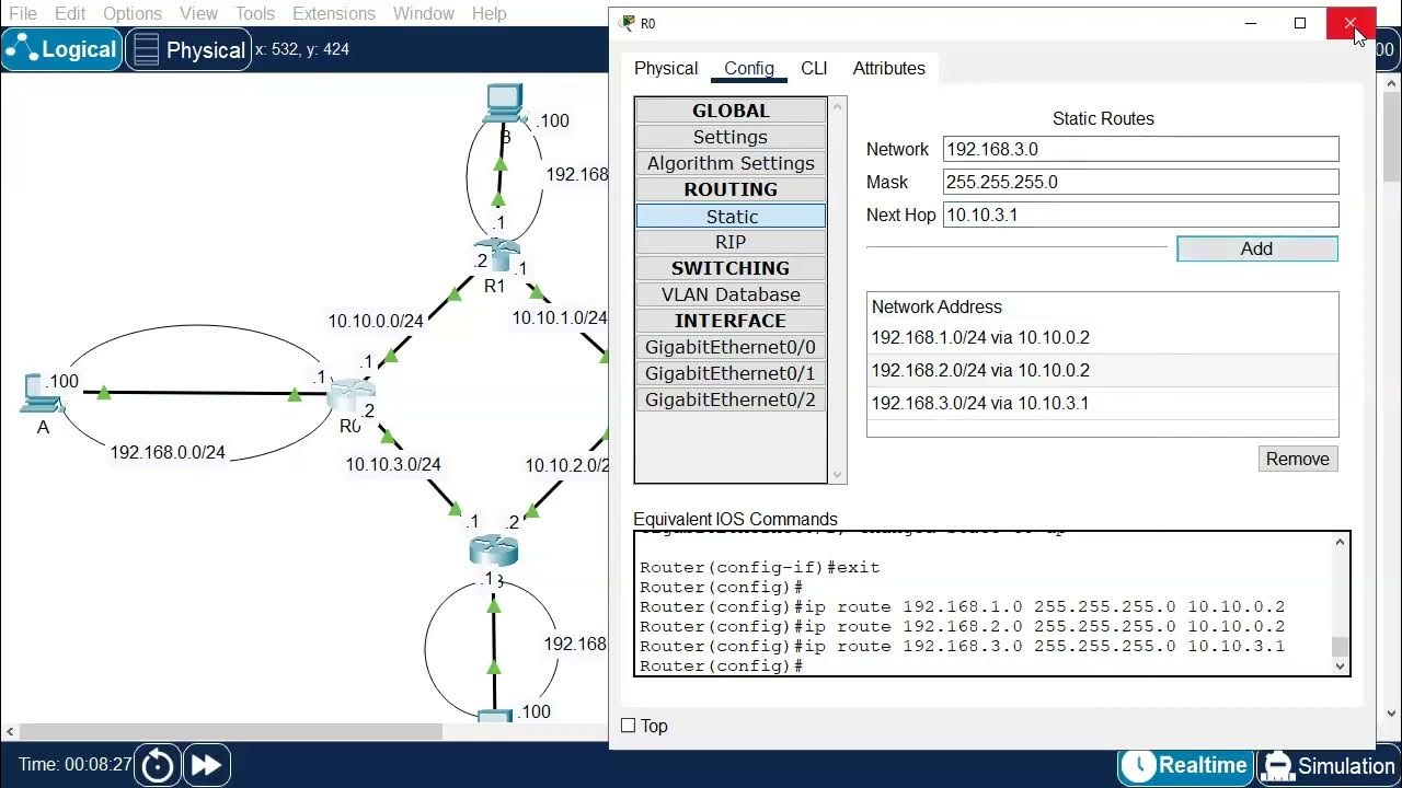 Routing in 4 subnets - YouTube