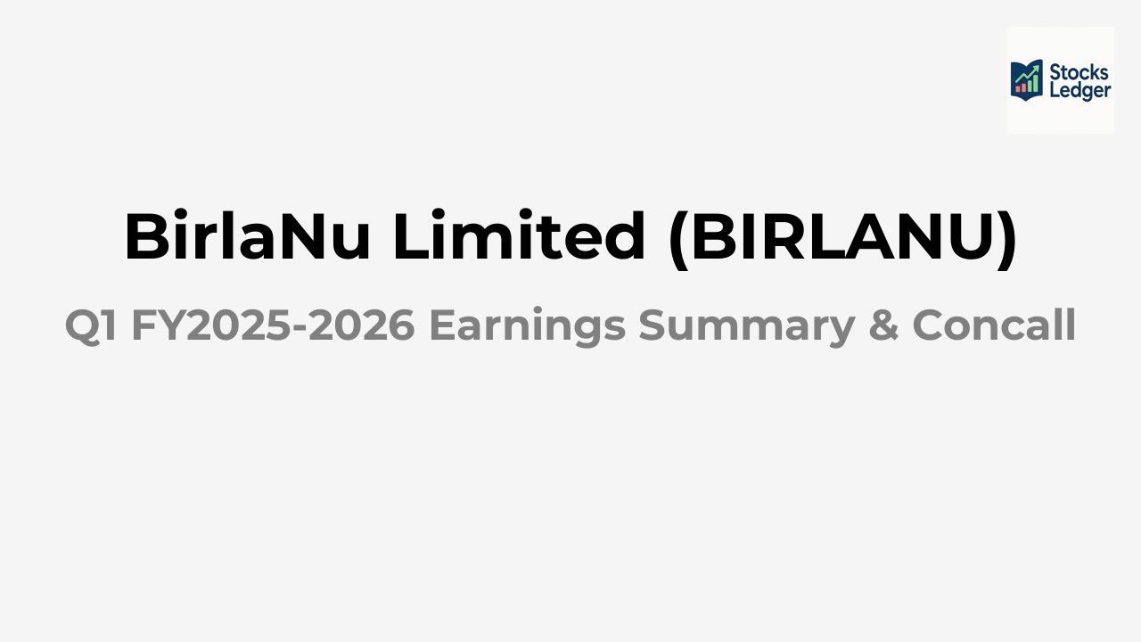 BirlaNu Limited (BIRLANU) Earnings Conference call for Q1 FY2025-2026 ...