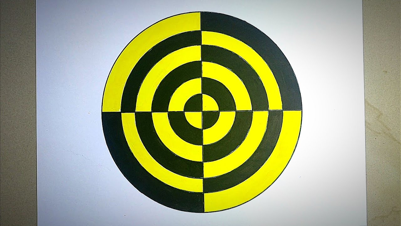 How to Draw Circular Pattern | Optical illusion | Circle Design Drawing ...