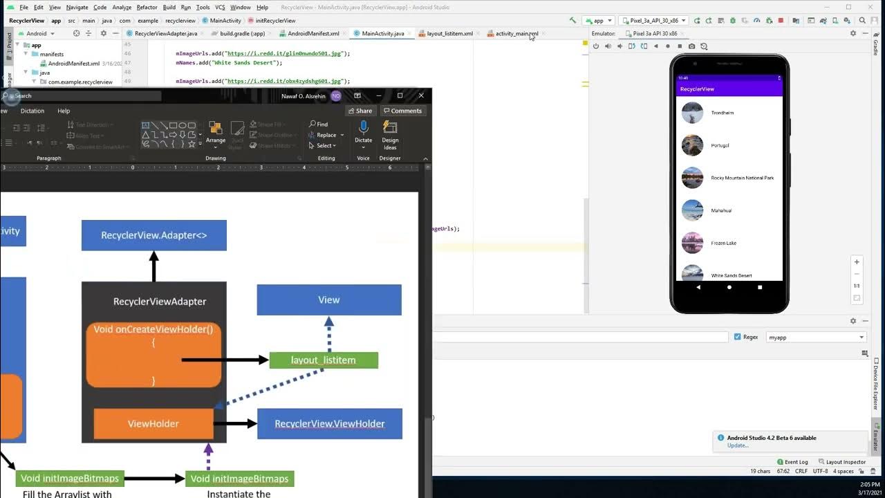 Class 19 CS411 Android Applications Development RecyclerView 1 - YouTube