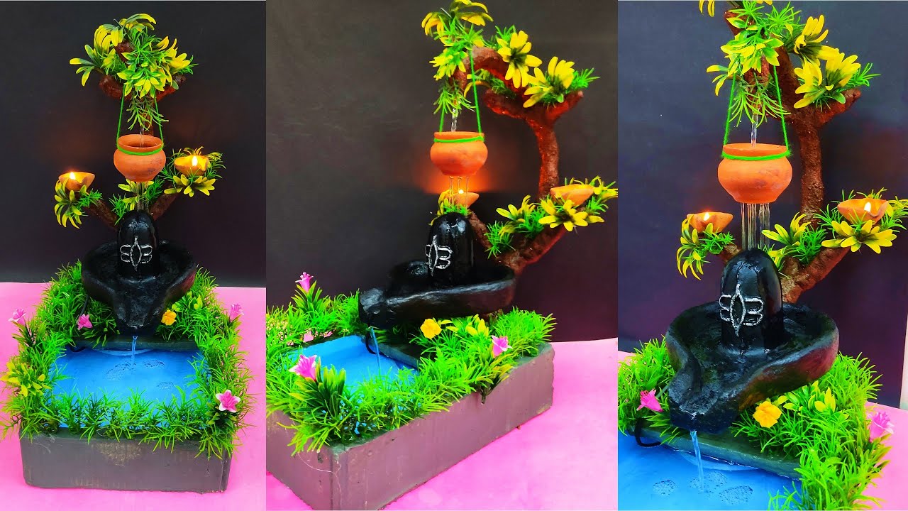 Beautiful shivling water fountain making at home सुन्दर शिवलिंग पानी का ...