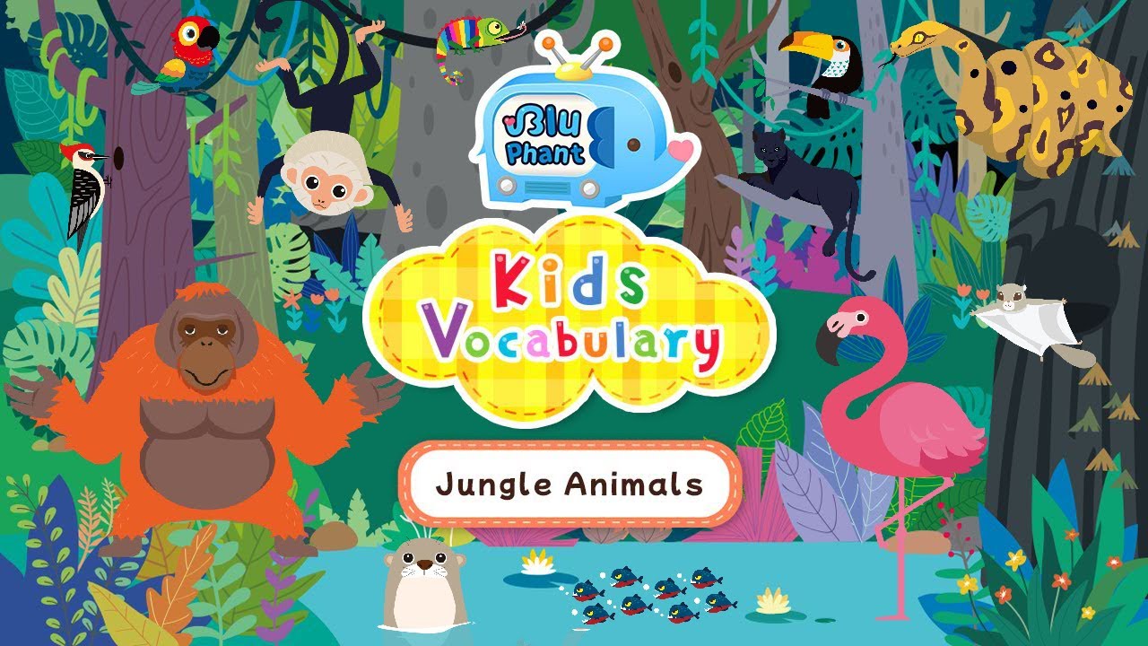 20 Jungle Animals Vocabulary Flashcards for Kids 🌴🐒 Learn Animal Names ...