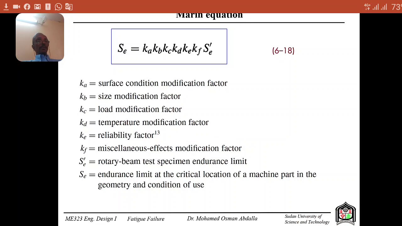 Mech Design, Unit 3-2: Marin Equation for Endurance Stress - YouTube