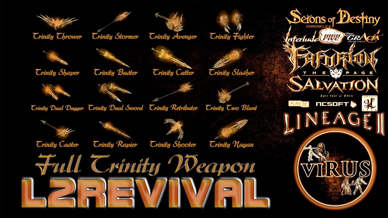 Full Set of Trinity Weapons for the L2Revival server. Lineage II. High ...