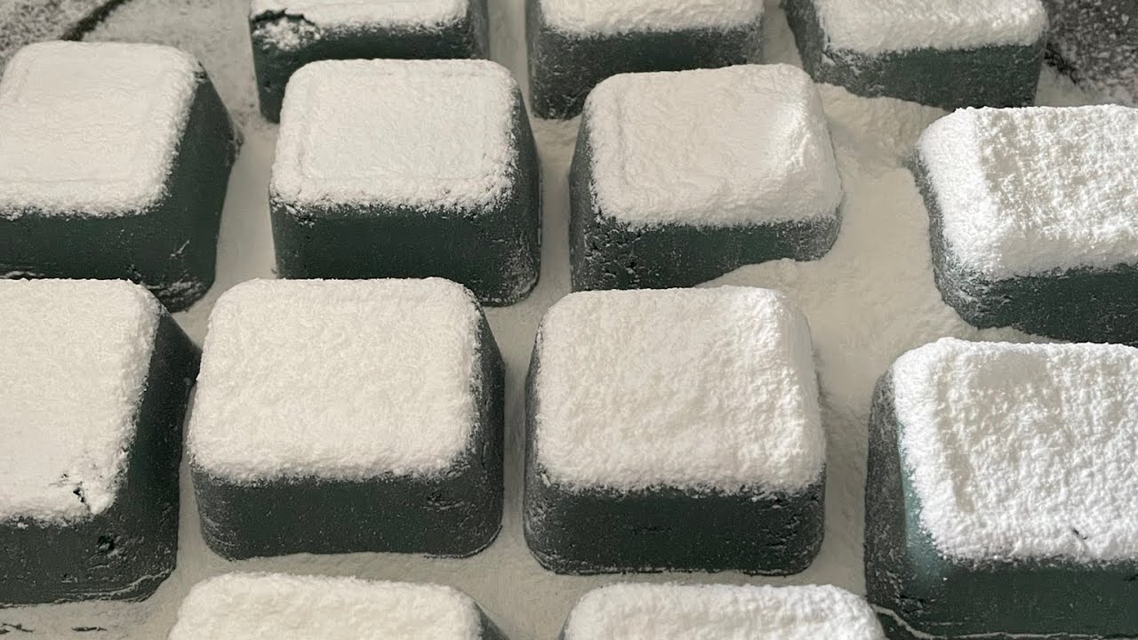 ASMR Green Mini Soft Baking Soda Blocks t/w Cornstarch 🟩 ️ | Oddly ...