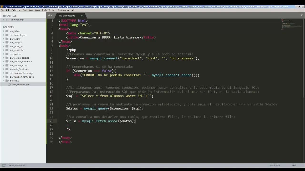 Ejemplo PHP y MySQL: Conectando PHP con una base de datos MySQL - YouTube
