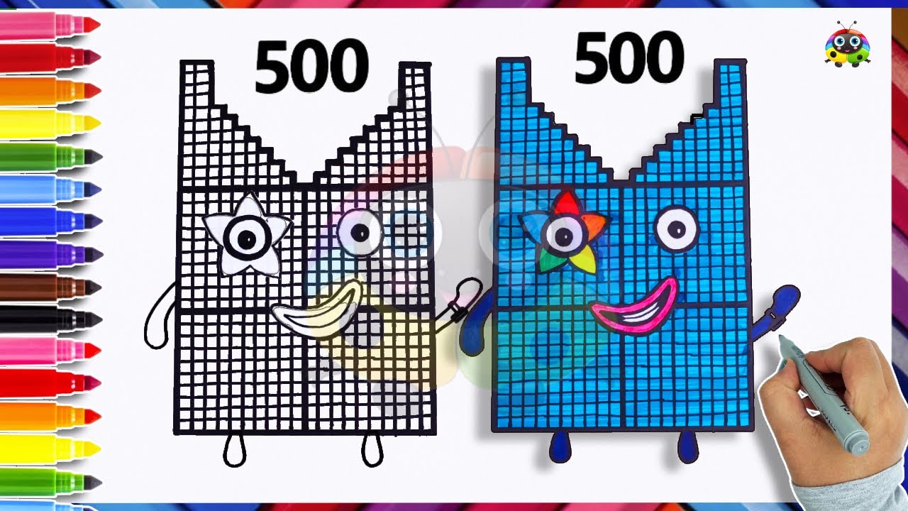 (Numberblocks) How To Draw Numberblock 500 | Drawing & Coloring ...