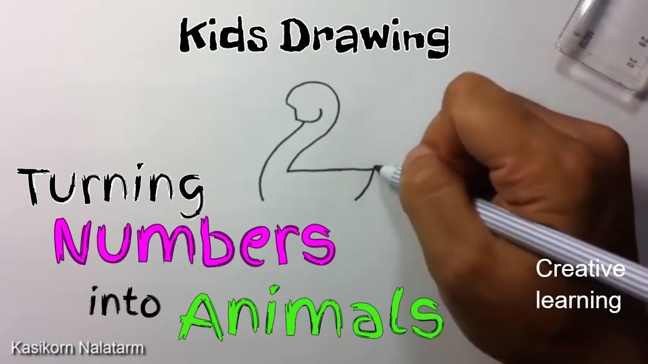 Kids Drawing | Turning Numbers into Animals Numbers 1-9 - YouTube