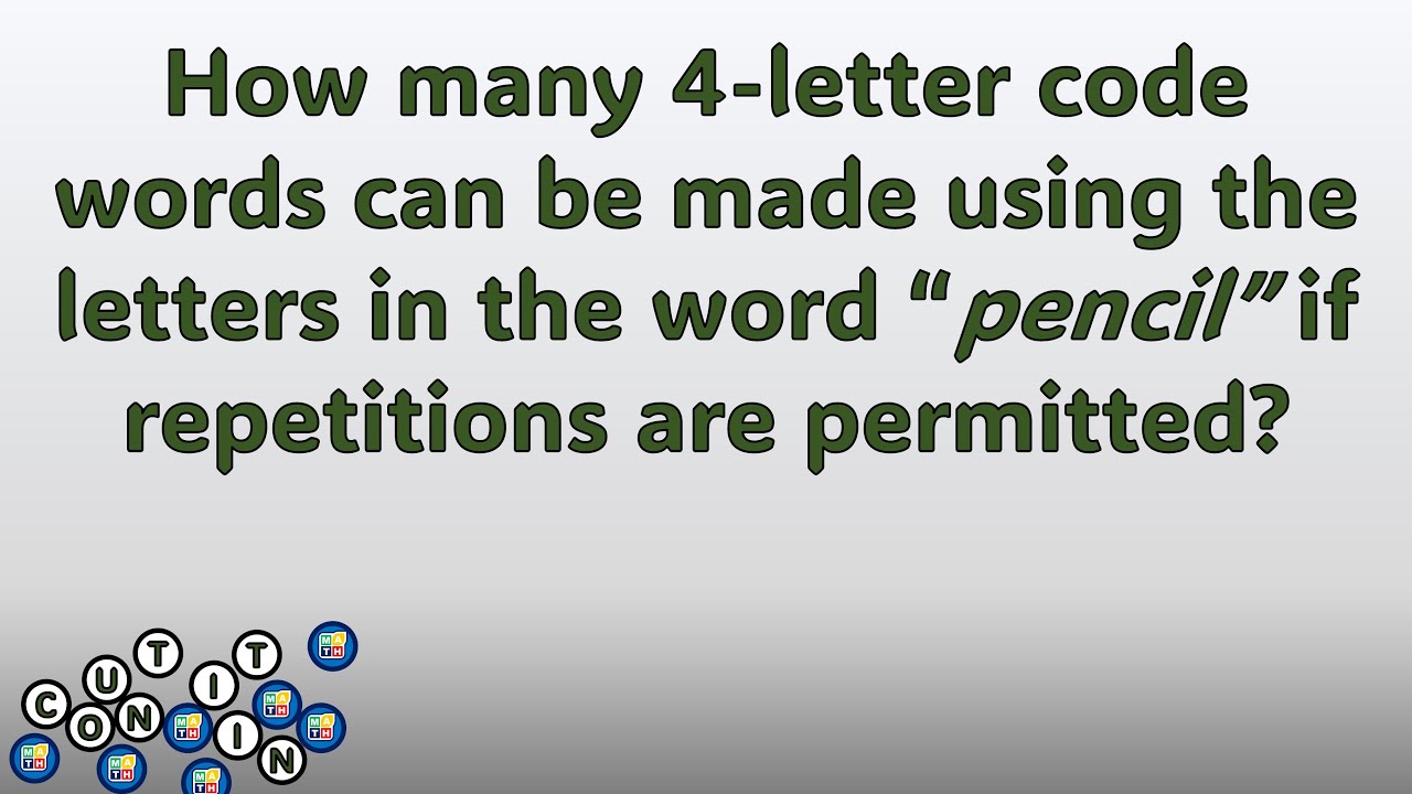 Count It In: 4-letter code word with repetition - YouTube