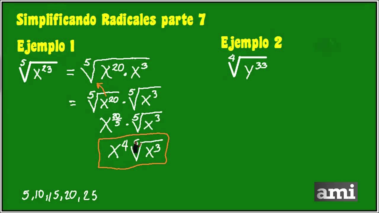 Simplificando Radicales parte 7.mp4 - YouTube