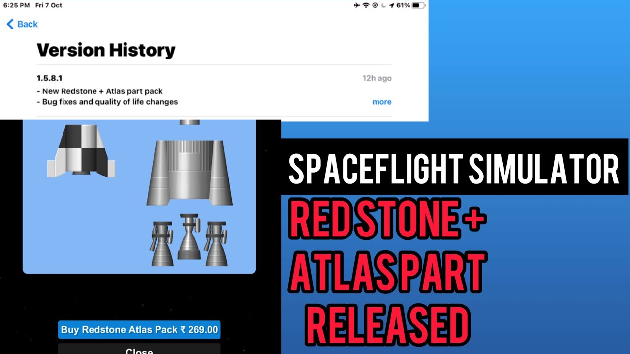 Spaceflight simulator redstone + atlas part released sfs update - YouTube