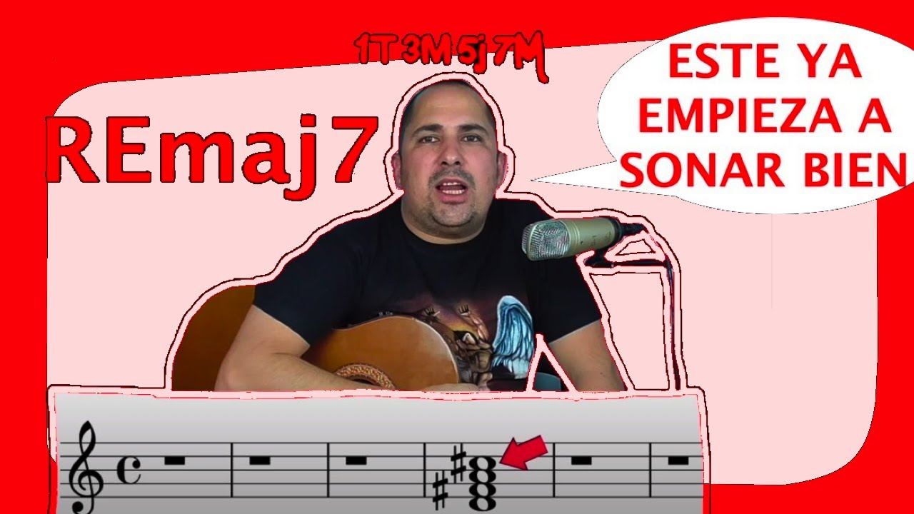 ACORDE GUITARRA 🎸RE con Séptima Mayor 🎸REmaj7 🎸Dmaj7 ¡3 posiciones ...