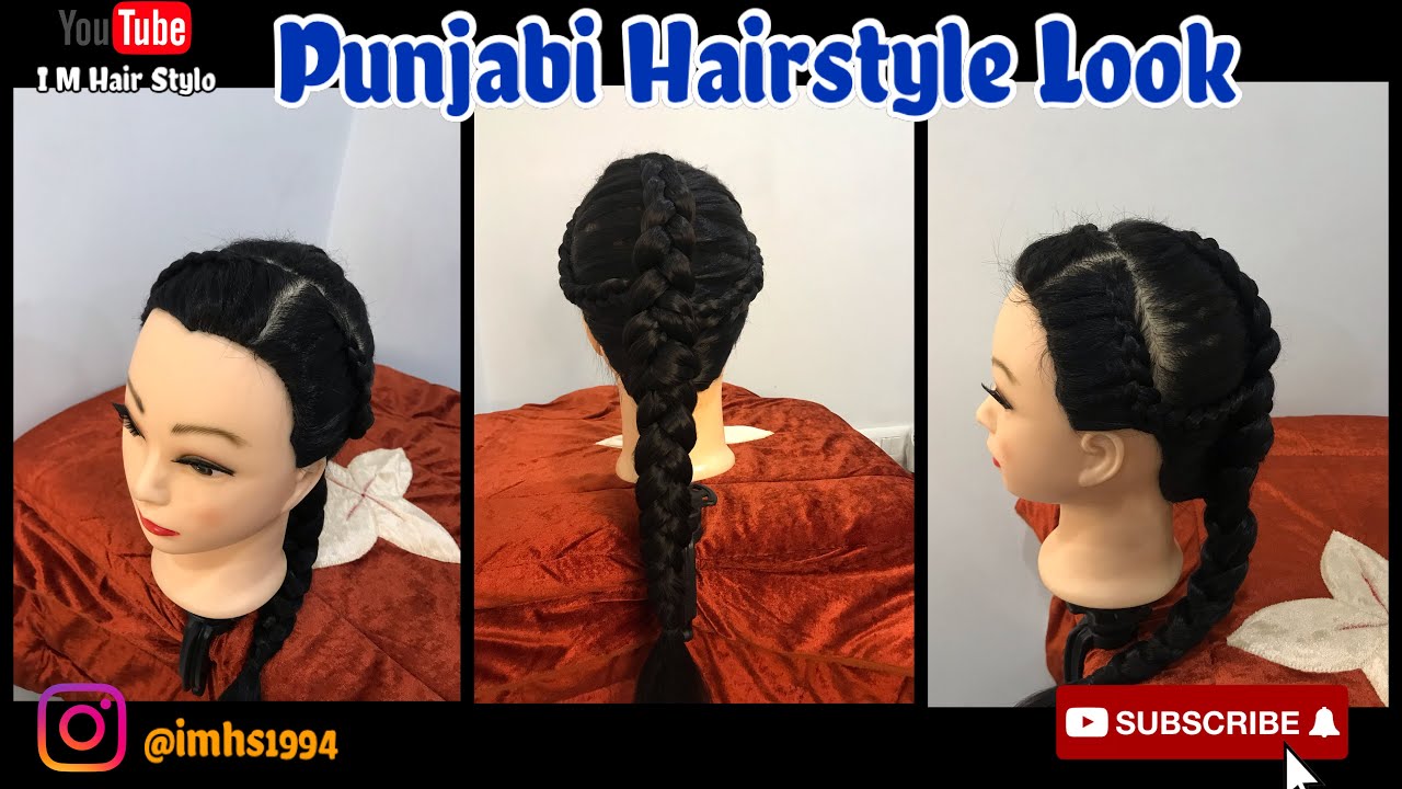 Braid hairstyle ||Punjabi Hairstyle look || Jaggo look || Trending ...