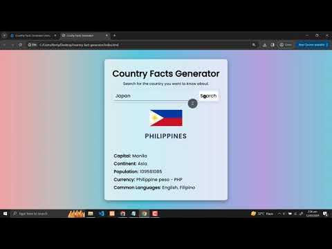 Country Facts Generator Using HTML, CSS and JavaScript with Source Code ...