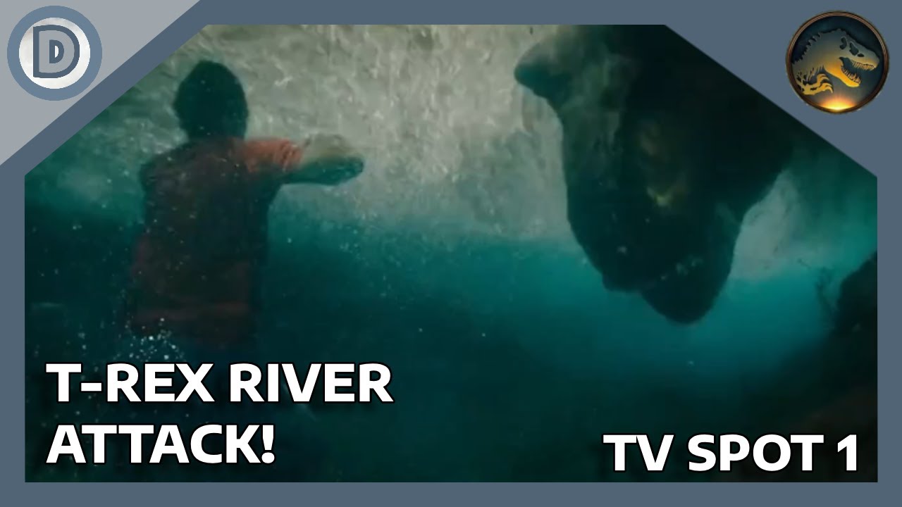 Jurassic World: Rebirth TV Spot #1 "T-rex River chase" [The Dinorex ...