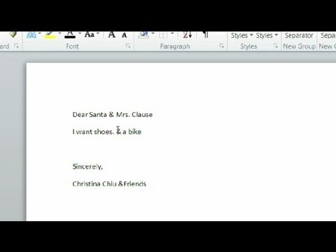 Adding an Ampersand to a Letter in Microsoft Word : Using Microsoft ...