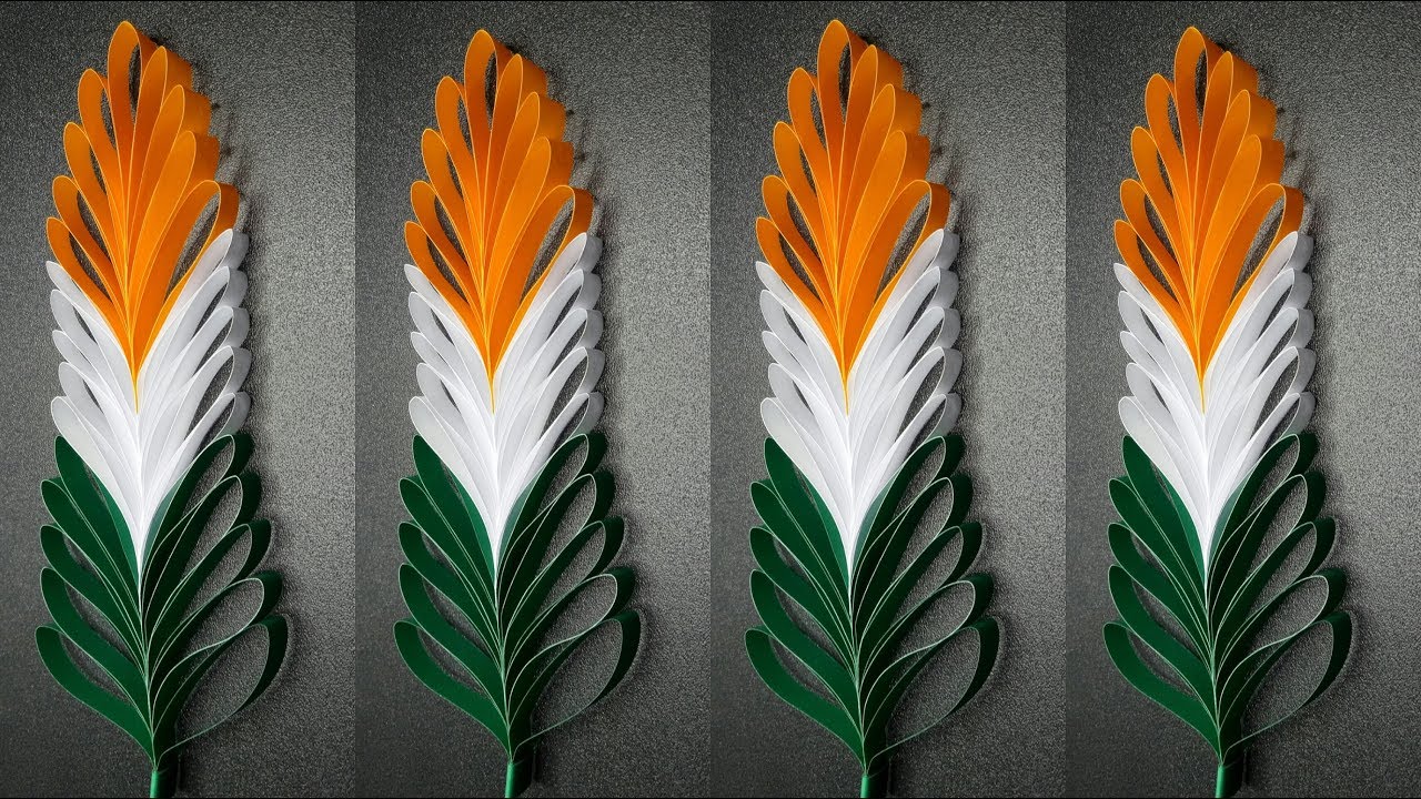 BEAUTIFUL TRI COLOR PAPER PALM LEAVES (this is my 100th video) - YouTube