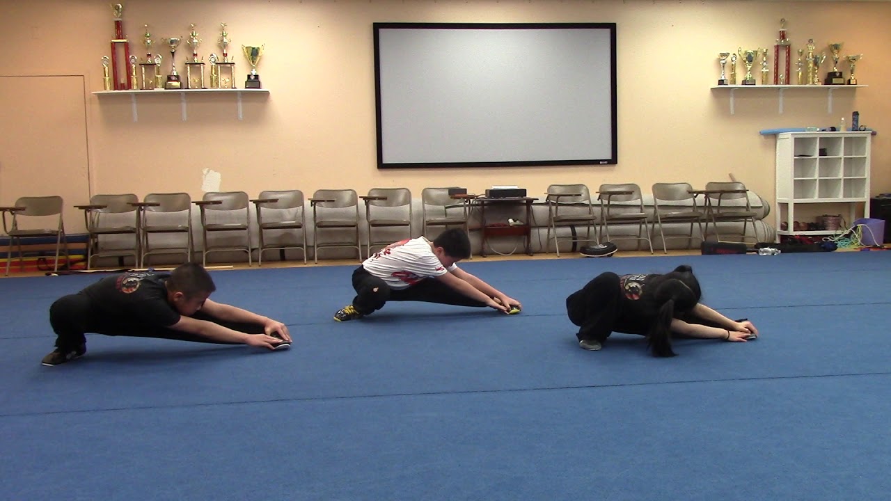 Stretching the Crouch Stance（Left Side) 左仆步压腿 - YouTube