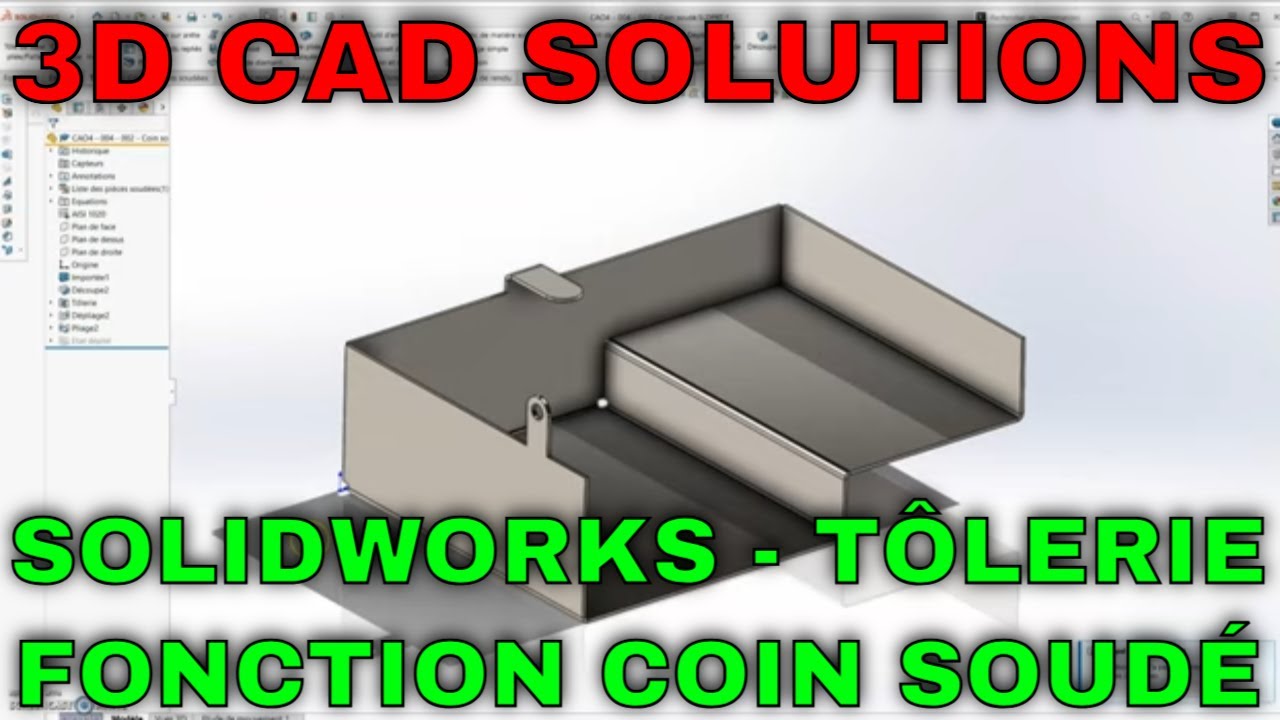 Tôlerie - Fonction coin soudé - Solidworks - YouTube