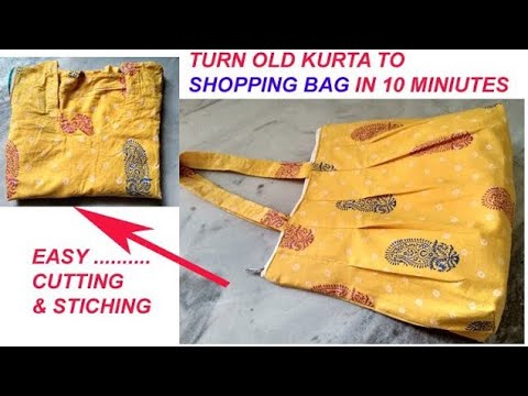 Very beautiful ladies handbag cutting and stitching/ shopping bag/ diy ...