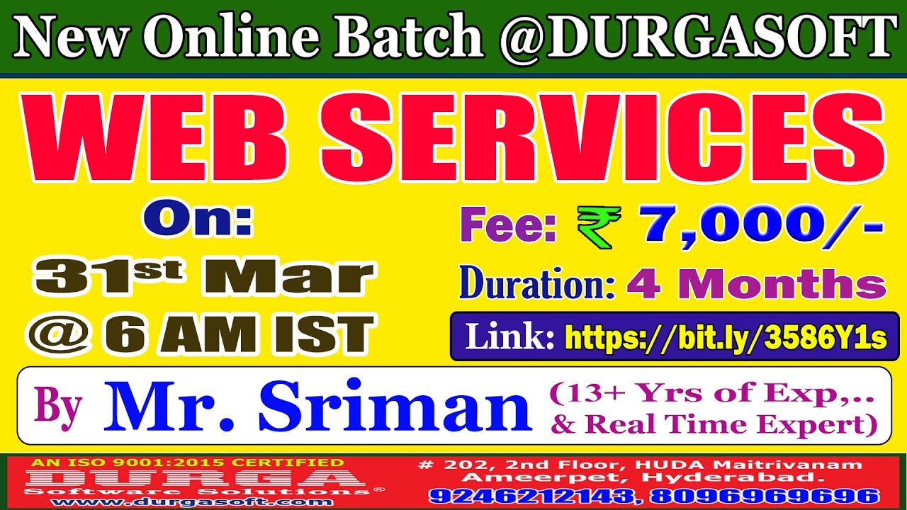 WEB SERVICES Online Training @ DURGASOFT - YouTube