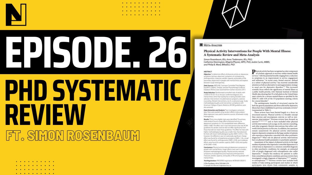 Simon Rosenbaum's most highly cited systematic review on exercise and ...