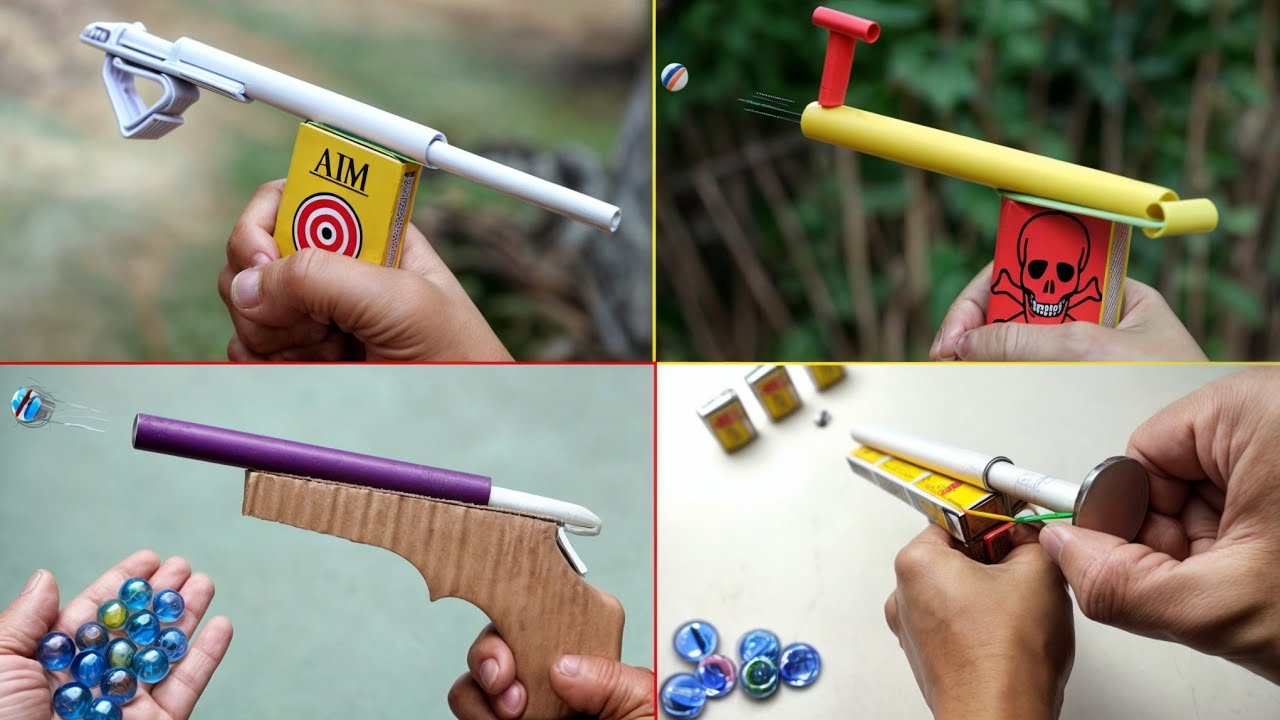 4 Easy Toy Gun making Video | how to make gun with cardboard | how to ...