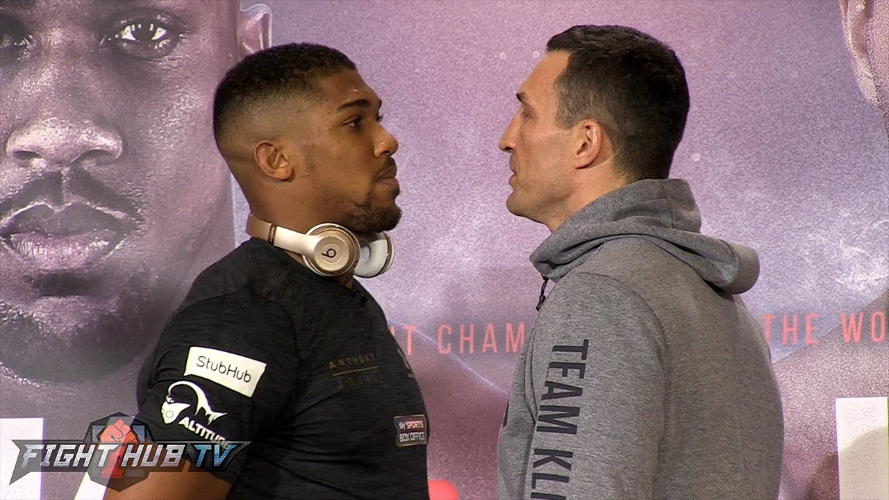 THE FULL ANTHONY JOSHUA VS. WLADIMIR KLITSCHKO FACE OFF VIDEO - FINAL ...