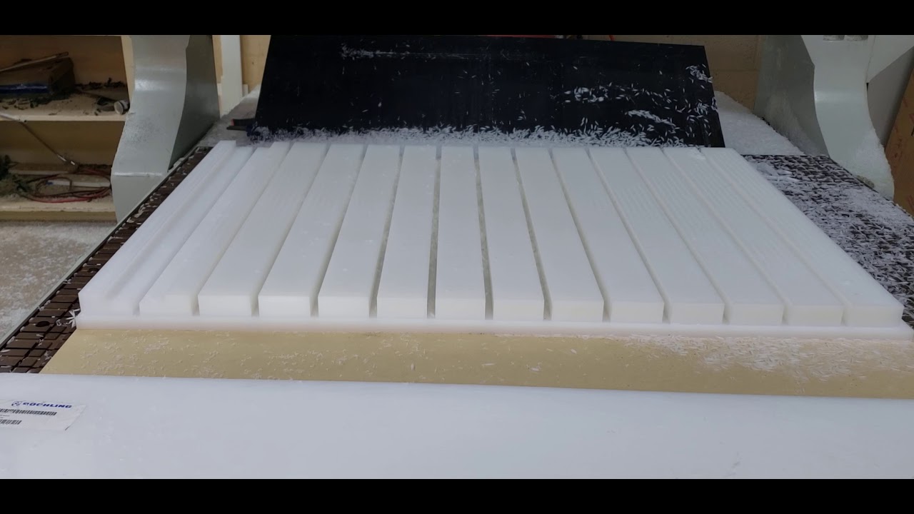 CNC Router cutting 2.5" HDPE - YouTube