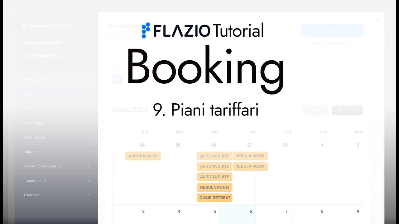 Flazio Tutorial | Booking | Piani Tariffari - YouTube