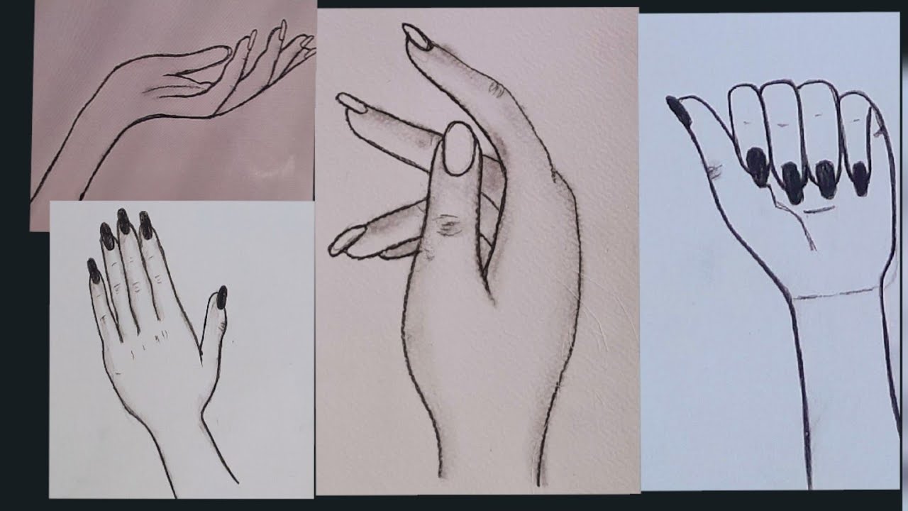 How to draw Hand |4 Easy ideas to draw Hand |Easy Drawing #glitteryart ...