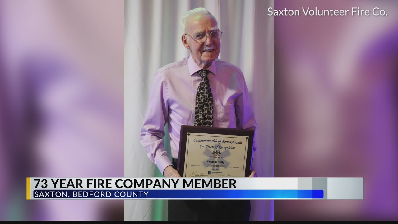 Saxton fire company member mourned - YouTube