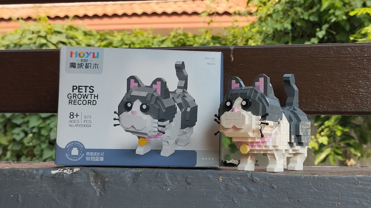 673 pcs blue cat building blocks. - YouTube